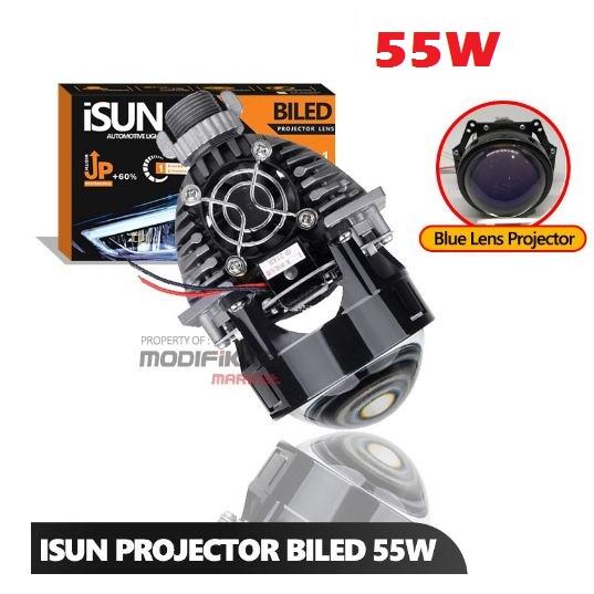 Jual Lampu Biled ISUN 2.5 INCH bi led headlamp 55w blue lens motor ...