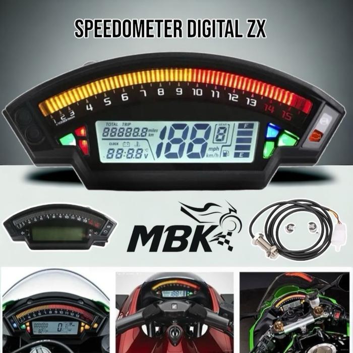Jual Speedometer digital MODEL ZX Kilometer Spidometer Tampilan SENSOR ...