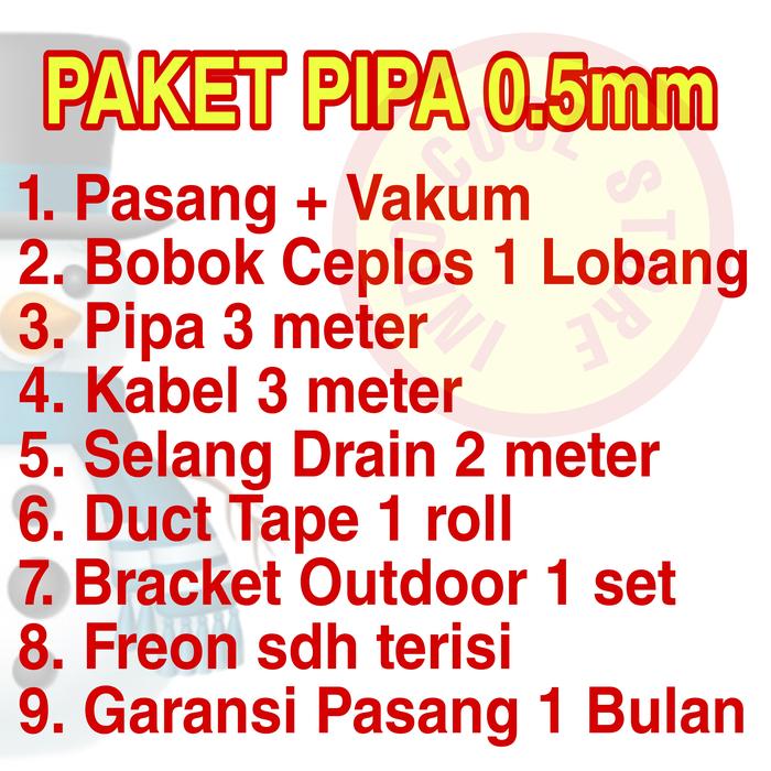 Jual Ac Sharp Split 1/2 PK AH-A5BEY - PASANG+PIPA 0.5, TANPA STEKER ...