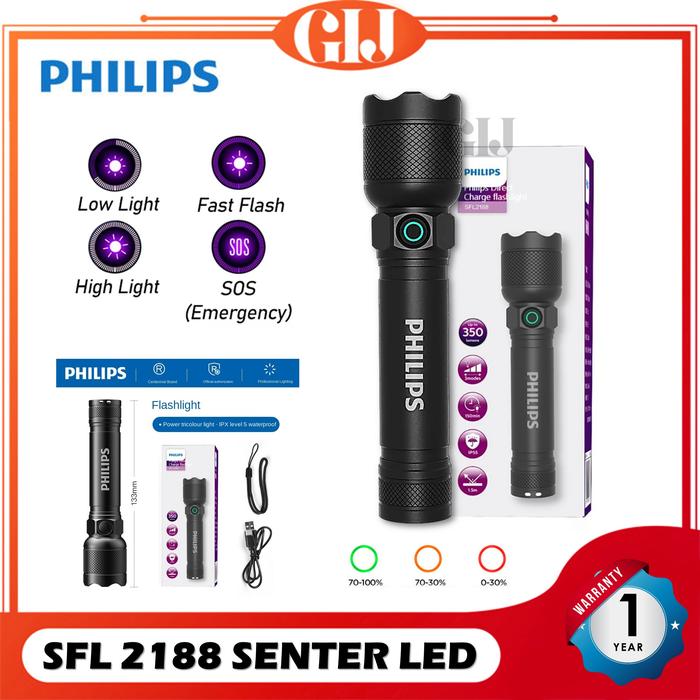 Promo Philips Lampu Senter LED / Senter Police Swat Flashlight Super ...