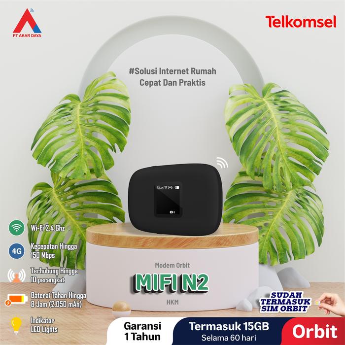 Jual Telkomsel Orbit Mifi N2 Portable Modem Wifi 4G High Speed Bonus ...