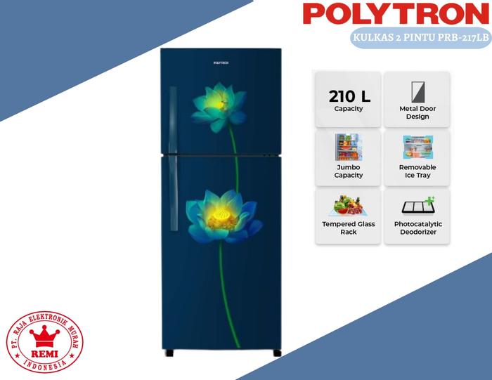Jual Kulkas 2 Pintu Polytron PRB-217 210 Liter Ref 2 Door Lemari ...