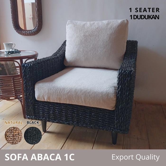 Promo ABACA Sofa Abaca 1 Seater Natural Dudukan Serat Pisang Kursi ...