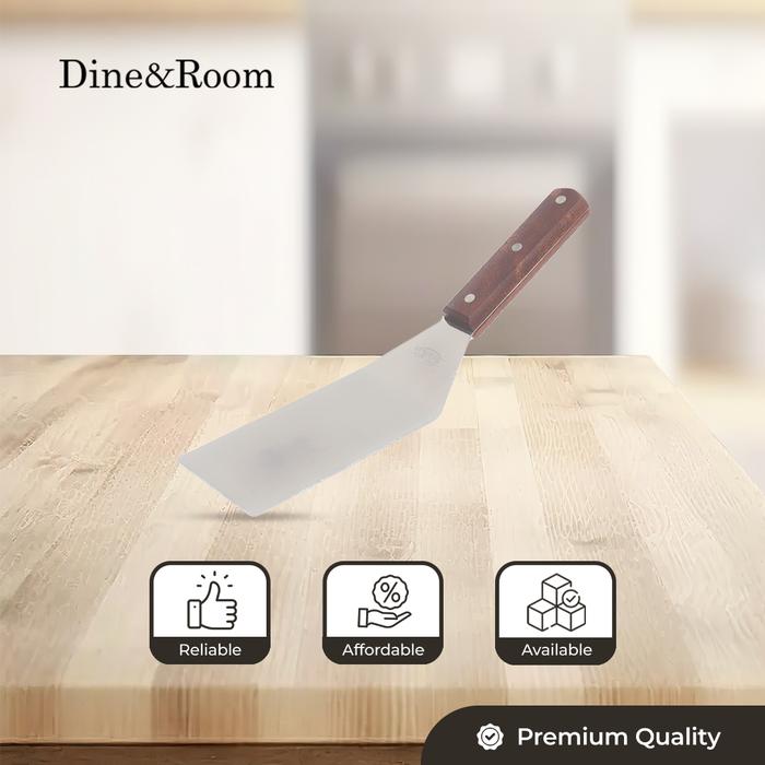 Jual spatula turner stainless steel gagang kayu sutil pizza dan roti ...