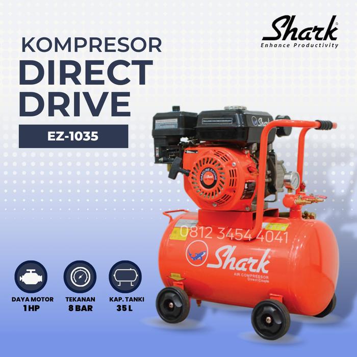 Jual Compressor Direct Drive Shark 1 HP 35L kompresor angin bensin EZ ...