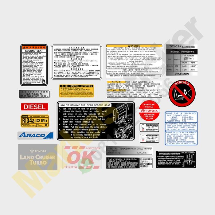 Jual Sticker Toyota Land Cruiser VX 80 Turbo Set - W.Set Manual - Kab ...