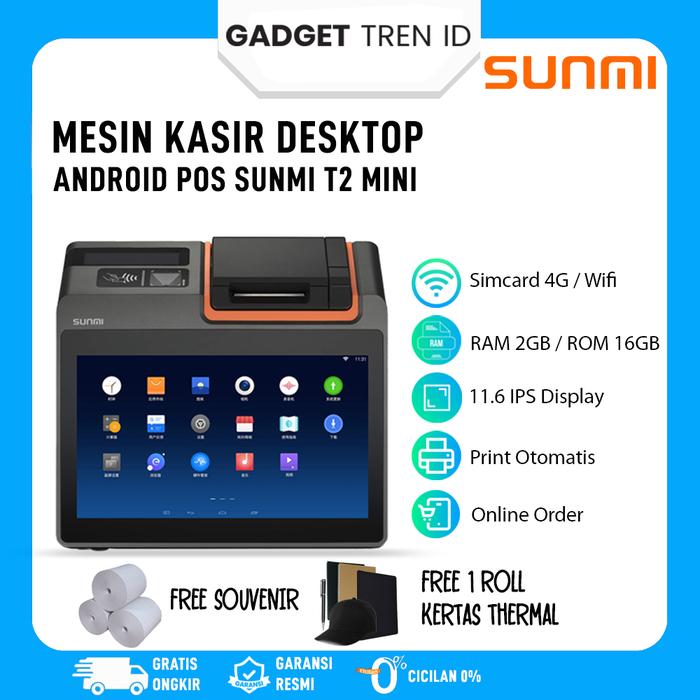 Jual Mesin Kasir Android Desktop SUNMI T2 Mini 4G LTE + Wifi Payment ...