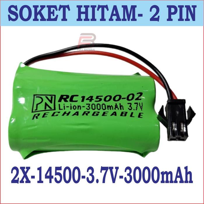 Jual Baterai RC, Mainan,Speaker, 2X 14500 3.7V 3000mAh Soket SM. HITAM ...