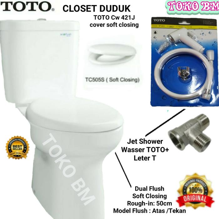 Promo CLOSET DUDUK TOTO CW 421 J/KLOSET TOTO CW 421J PUTIH - PAKET 7 ...