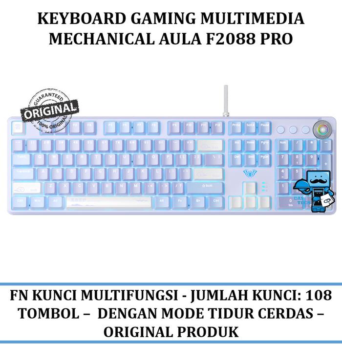Jual Keyboard Gaming Multimedia Mechanical Aula F2088 Pro - Original ...