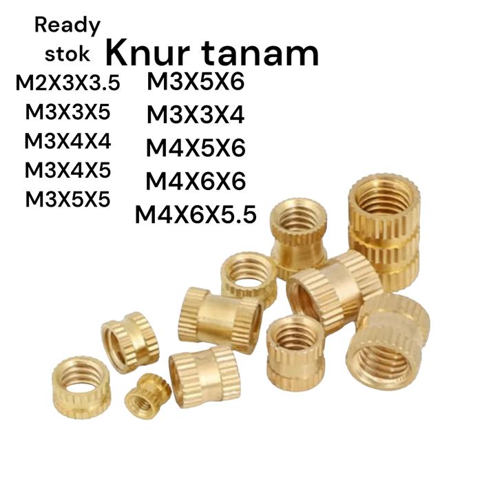 Jual BRAS KNUR TANAM M2 M3 INSERT NUT MUR TANAM 3D PRINT -M2x3x3.5 - M3X5X5 - Jakarta Barat ...
