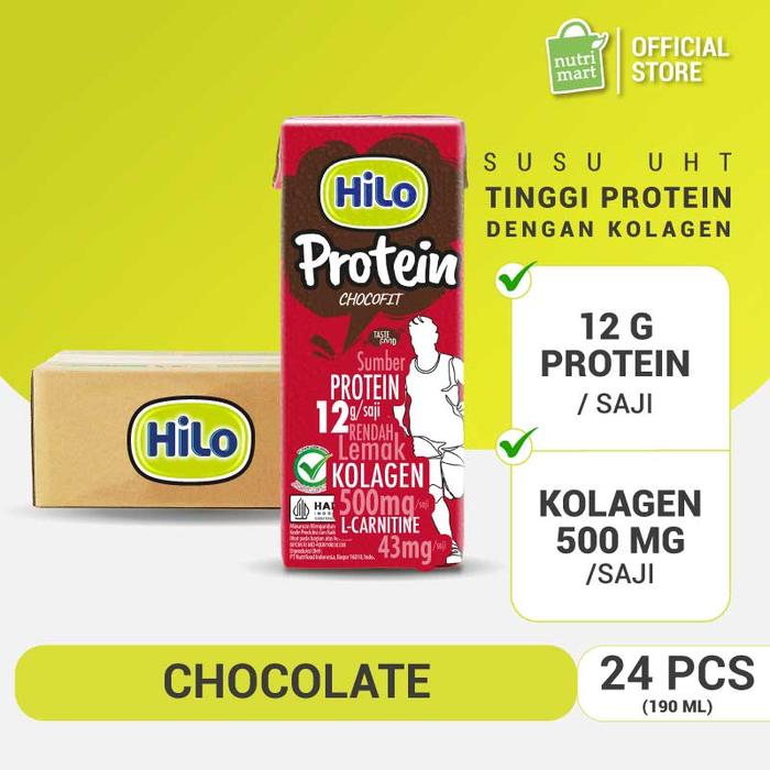 Promo 24 Pcs- HiLo Protein Chocofit UHT 190 mL –Susu Cokelat dengan ...