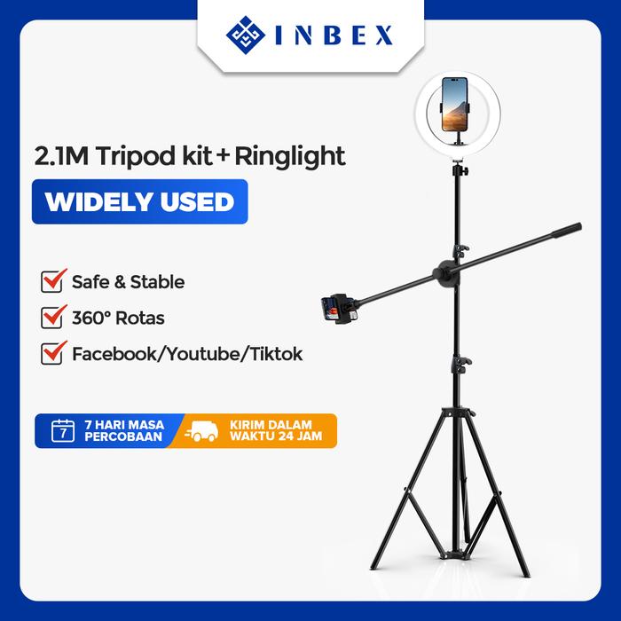 Promo INBEX 26CM 3D LED Selfie Ring Light with 210cm Tripod Live ...