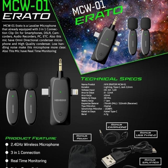 Jual Mic Clip On Wireless NYK MCW01 Microphone Noise Cancellation MCW ...