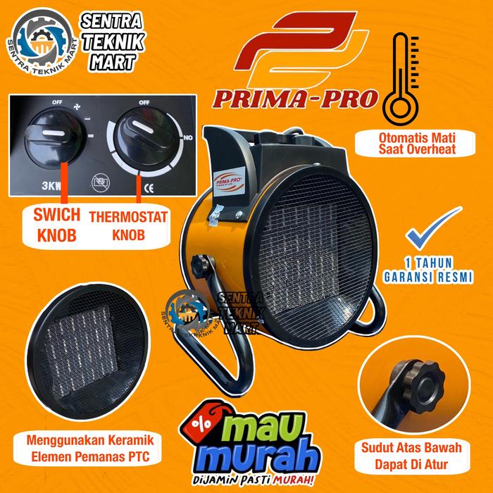 Jual Fan Portable 3KW 220V Air Heater Pemanas Ruangan electric heater ...