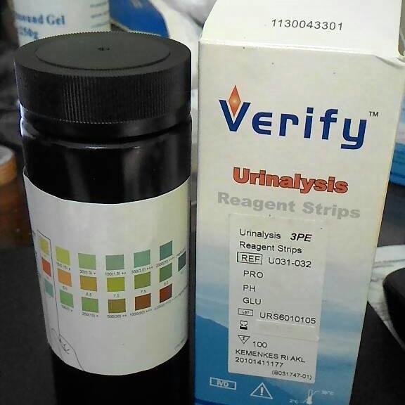 Jual verify 3 parameter / test urine / urinalysis reagent isi 100 strip ...