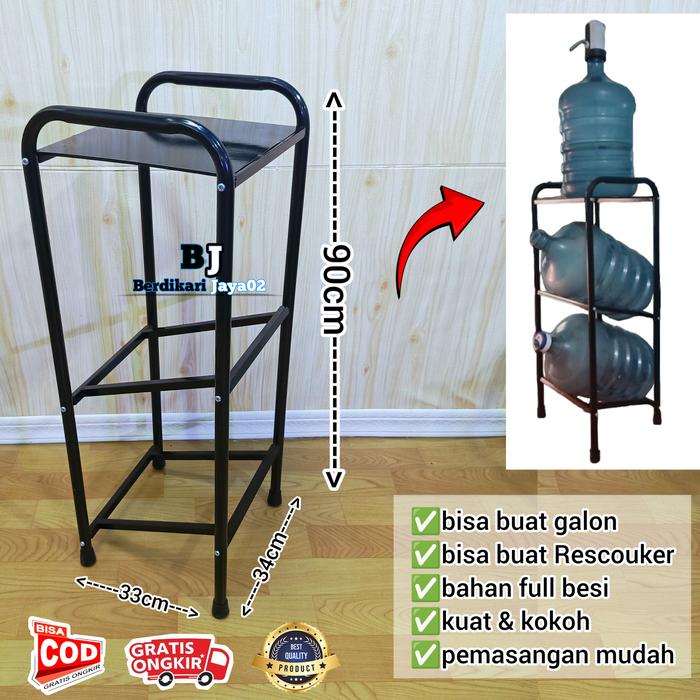 Promo Rak Galon Air Aqua 3 Susun / Rak Dispenser / Rak Serbaguna Kuat ...