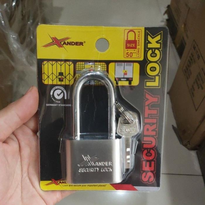 Jual Kunci gembok 50mm leher panjang XANDER Security lock 50 mm long ...