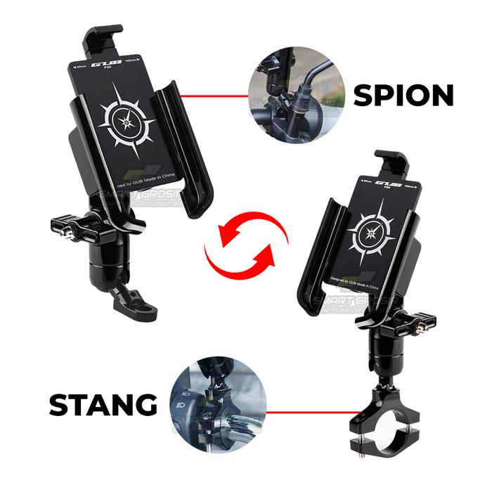 Jual Phone Holder Hp Gub P50 Motor Full Besi Alumunium Stang Spion Sepeda T - Breket Gub 236 Di ...