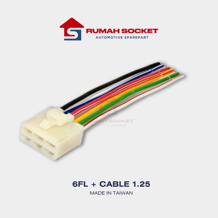 Jual SOKET / SOCKET / RUMAH SKUN + CABLE 6 PIN FL KAKI LOCK FEMALE CEWE ...