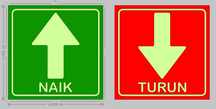 Jual RAMBU ARAH PANAH TANGGA 1414 (GLOW IN THE DARK) - STICKER ONLY ...