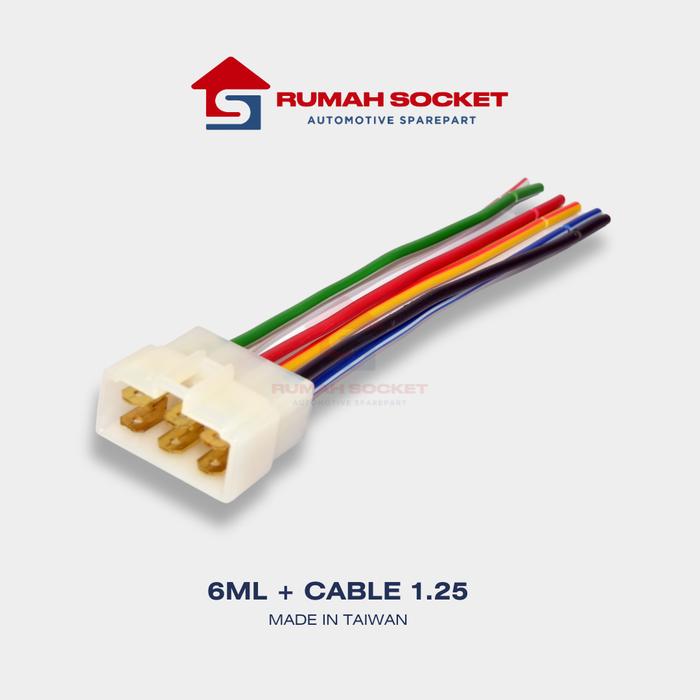 Jual SOKET / SOCKET / RUMAH SKUN + CABLE 6 PIN ML KAKI LOCK MALE COWO ...