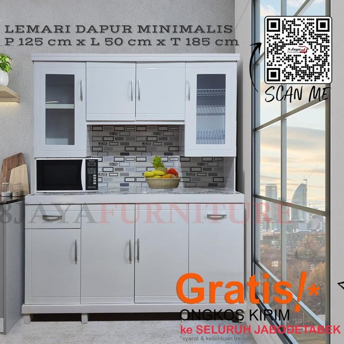 Jual Lemari Sayur Lemari Dapur Rak Piring Duko Minimalis 4 Pintu Full ...