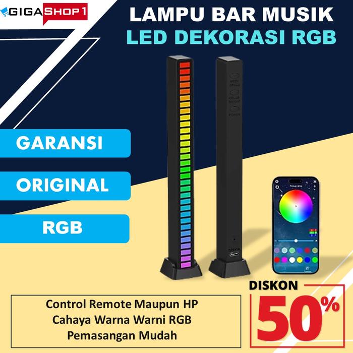 Jual Lampu LED Bar Musik RGB Spektrum Strip Sensor Suara Audio ...