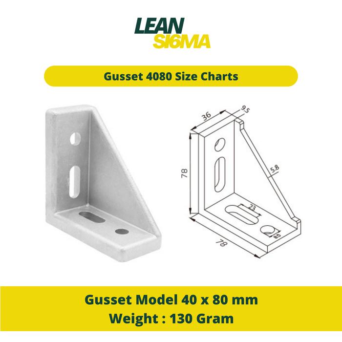 Jual Alumunium Bracket Corner Siku 4080 / Gusset corner Profile 4080 ...