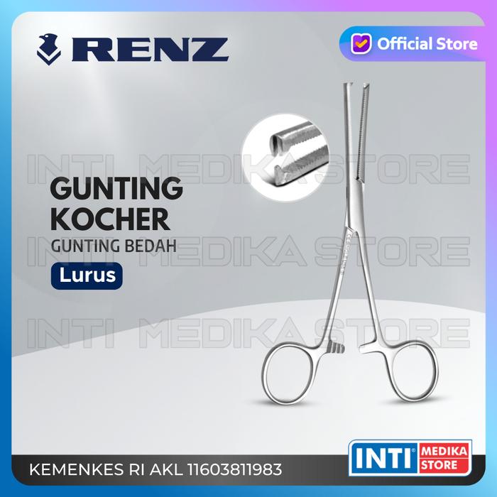 Jual RENZ - Klem Kocher Lurus / Bengkok 14cm | Stainless Steel Forcep ...
