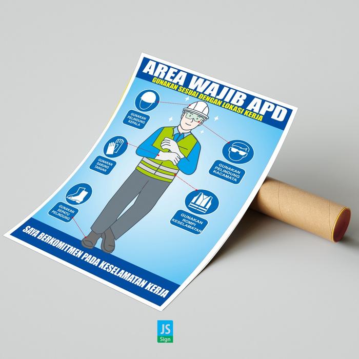 Jual POSTER SAFETY K3 - AREA WAJIB APD - A1(90x60cm) - Kota Malang - JS ...