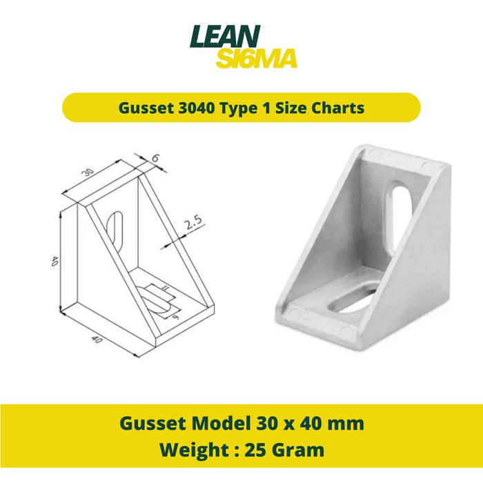 Jual Alumunium Bracket Corner Siku 3040 / Gusset corner Profile 3040 ...