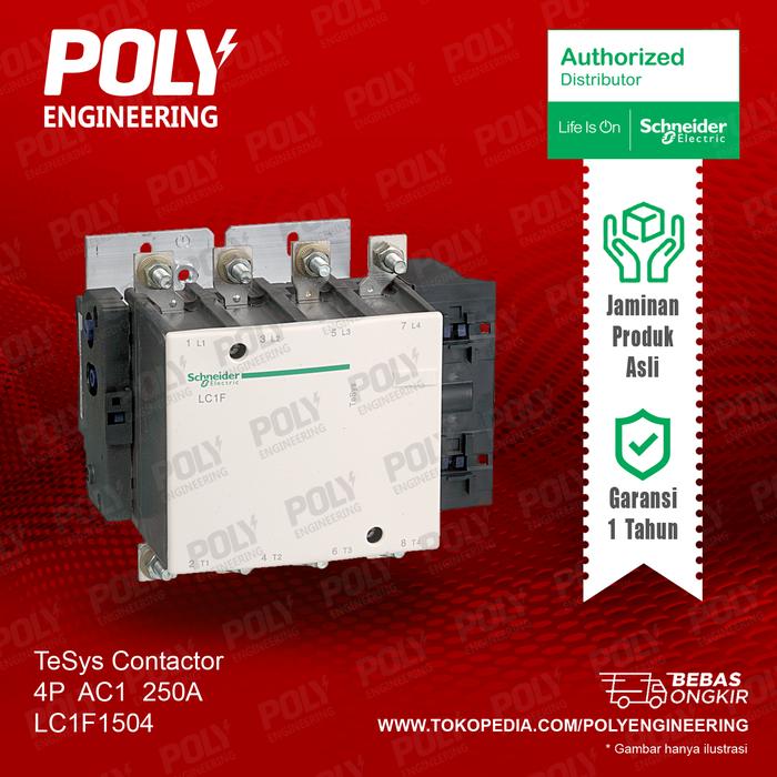 Promo LC1F1504 Kontaktor / Contactor 4P 250A Schneider (Belum termasuk koil) Cicil 0% 3x - Kota ...