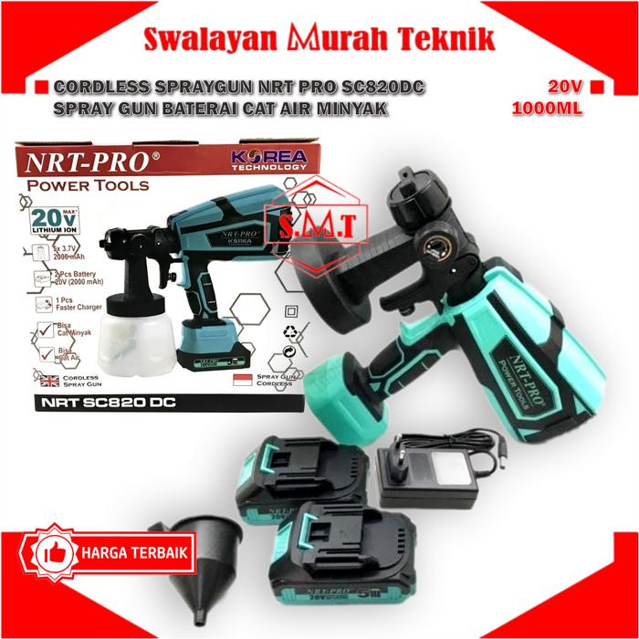 Jual Cordless Spraygun NRT PRO SC820DC Spray Gun Baterai Cat Air Minyak ...