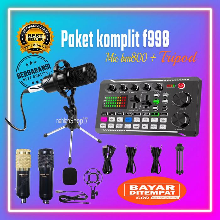 Jual PAKET LENGKAP SOUNDCARD F998 FULL SET BM 800 WITH TRIPOD MINI PAKET KO - Kab. Tangerang ...