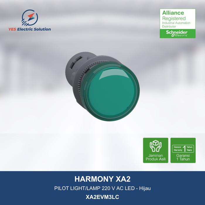 Jual Schneider Electric XA2 Pilot Light/Lamp 220 V AC LED Hijau ...