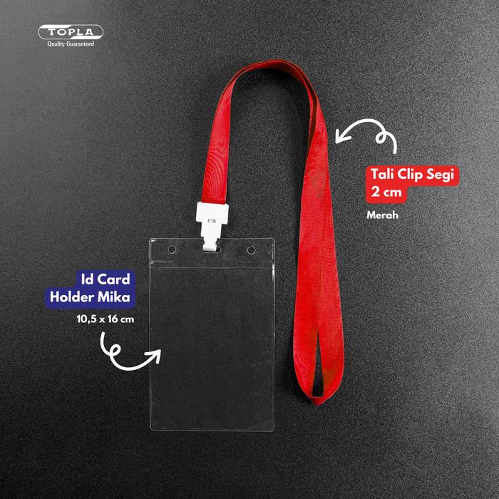 Jual (ISI 10) TOPLA ID CARD MIKA + Tali Segi 2 CM/ Name Tag Panitia ...