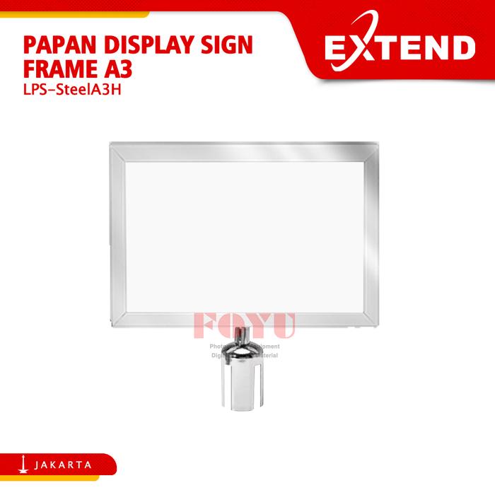 Jual Papan Display Sign Frame Board Banner Tiang Antrian Steel Black A3 ...