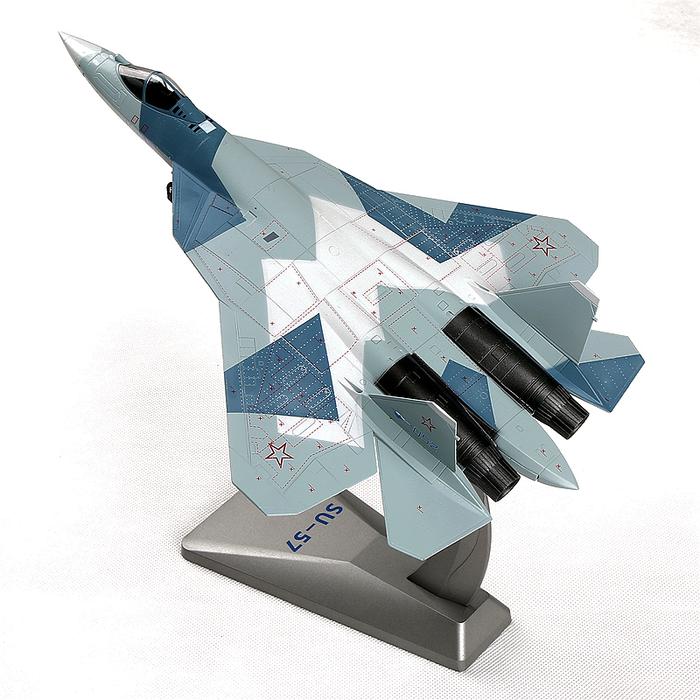 Jual Diecast Miniatur Pesawat Jet Sukhoi Su-57 T-50 White Shark Skala ...