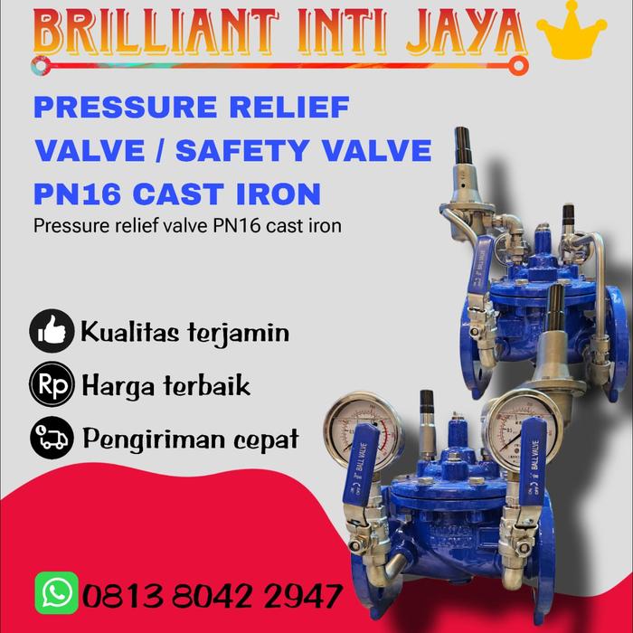 Jual pressure Relief Valve 2" inch / Safety Valve PN16 Cast iron/PRV ...