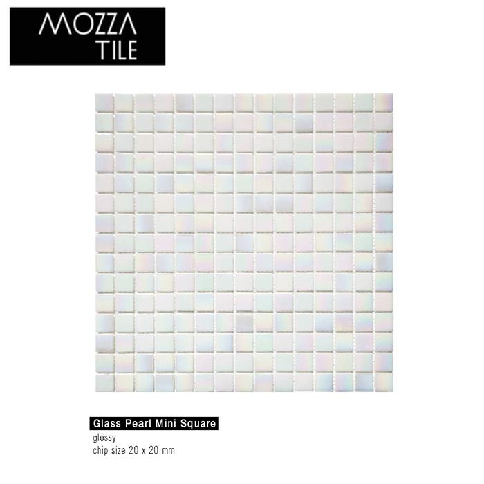 Jual Mosaic Mosaik Kaca MOZZA TILE Glass Pearl Mini Square - Jakarta ...