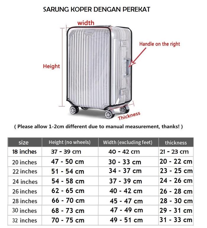 Jual 26 Inch Transparent PVC Travel Luggage Cover Protector Sarung ...