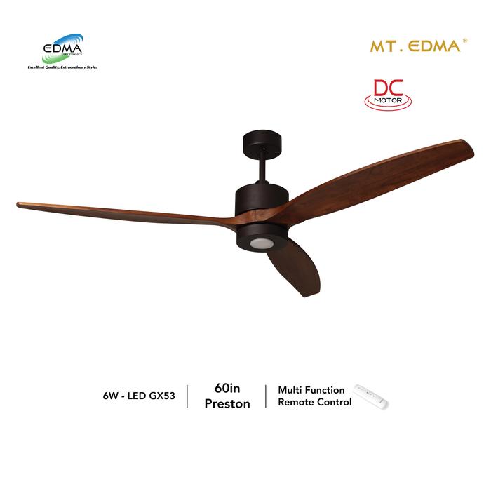 Promo MT.EDMA PRESTON 60" Kipas Angin Dekorasi Baling ORB-WALNUT Cicil ...