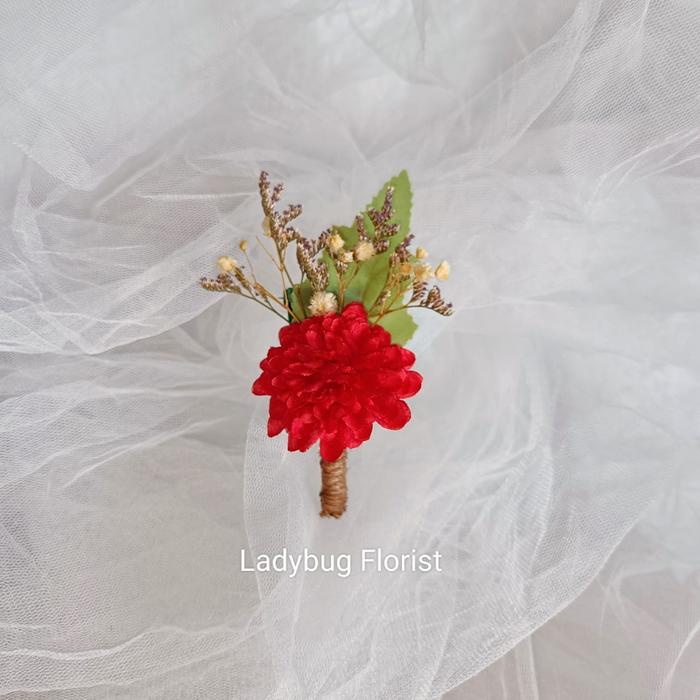 Jual corsage jas bunga wedding keluarga panitia pin groom family pom ...