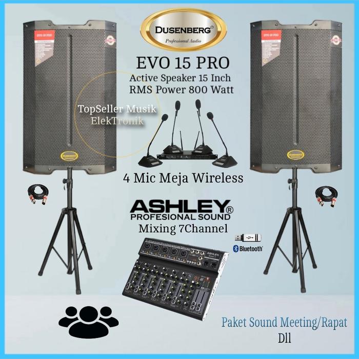 Jual Paket Sound System Meeting/Rapat Speaker 15 Inch Aktif 4 Mic Meja ...