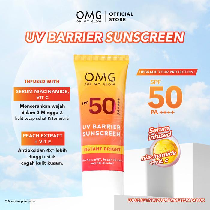 Promo OMG OH MY GLOW UV Barrier Sunscreen SPF 50 PA++++ 25 ml ...