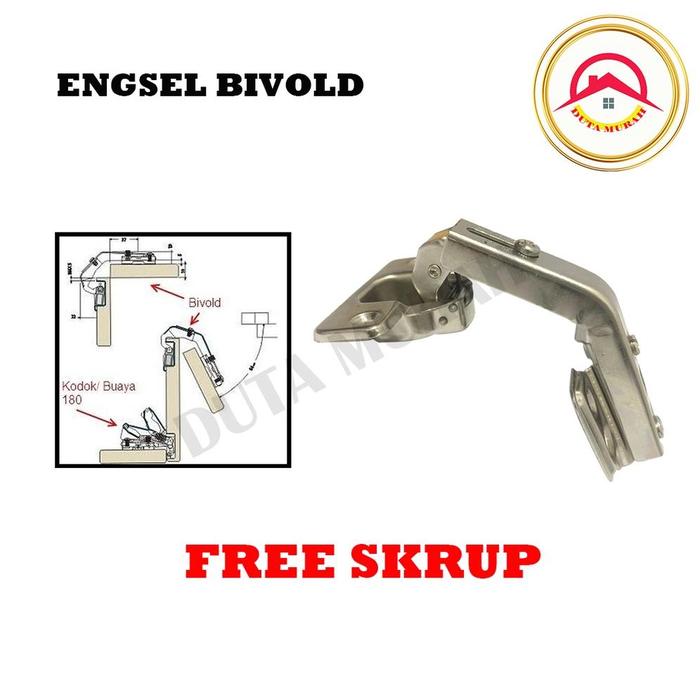 Jual Engsel Sendok Pintu Sudut Bifold Bivold Pasangan Engsel Buaya 180 ...