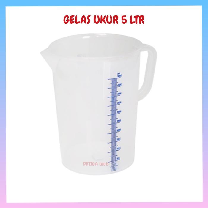 Jual Gelas Takar Ukur Takaran Plastik 5 Liter Green Leaf 1835 / Gelas ...