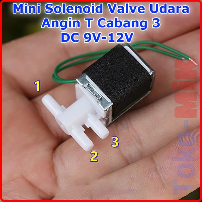 Jual Mini Solenoid Valve Kran Air Udara Selenoid Cabang 3 T DC 9V-12V ...
