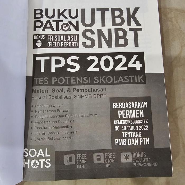 Jual Buku Paten Utbk Snbt Tos 2024 Di Seller Hachi - Cengkareng Timur ...